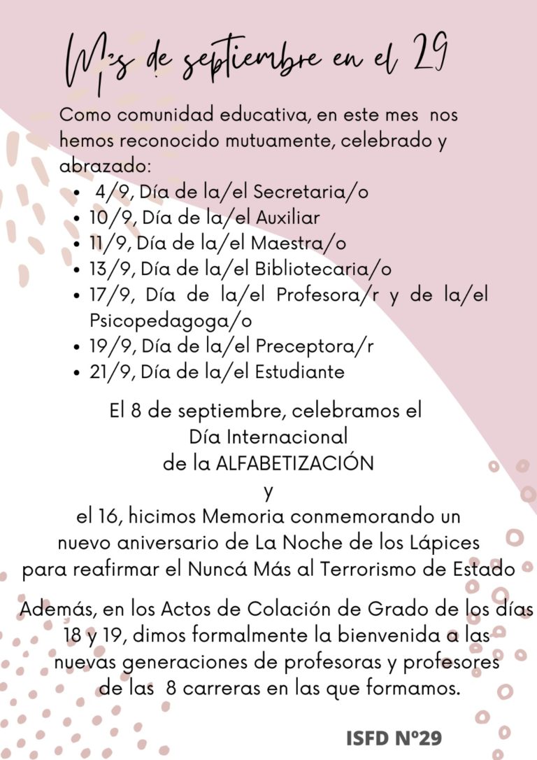 ISFD Nº 29 – Prof. Graciela Gil – Merlo , Buenos Aires